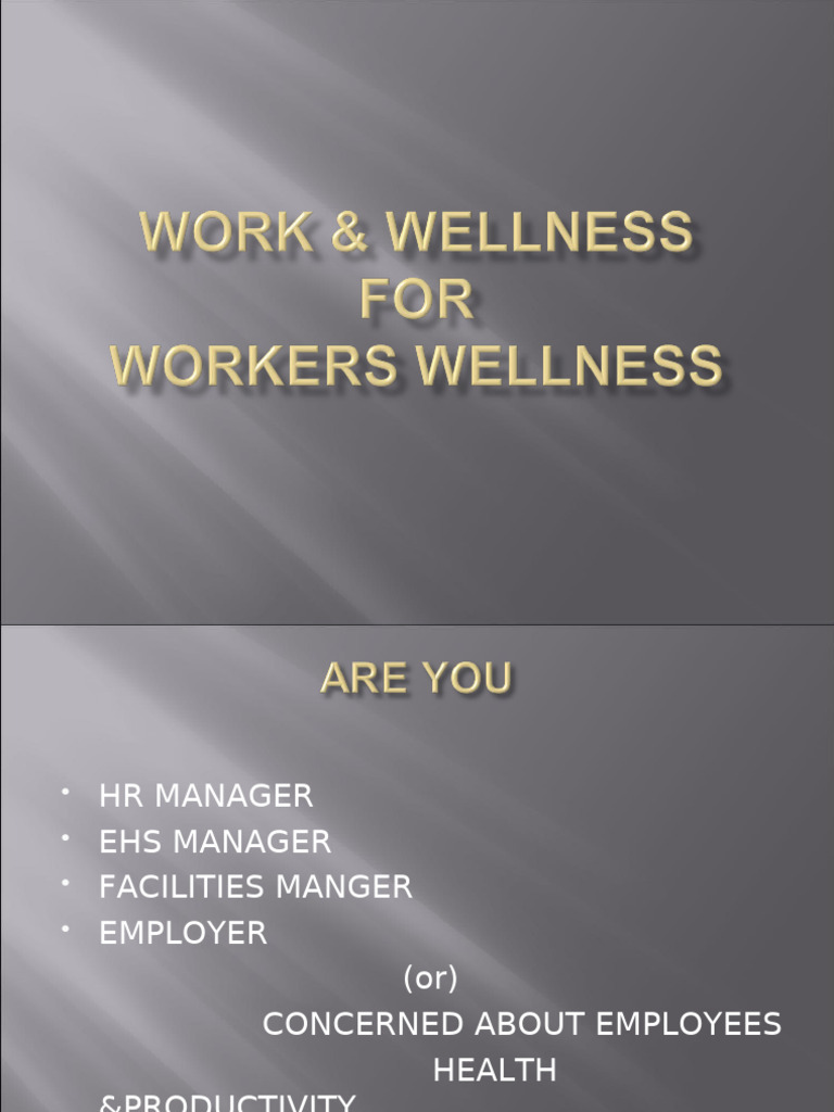 Work & Wellness | PDF