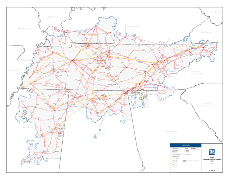 TVA Transmission Map 2020 | PDF