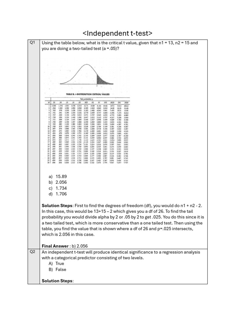 HW4 - Practie Questions by Students | PDF | Type I And Type Ii Errors ...
