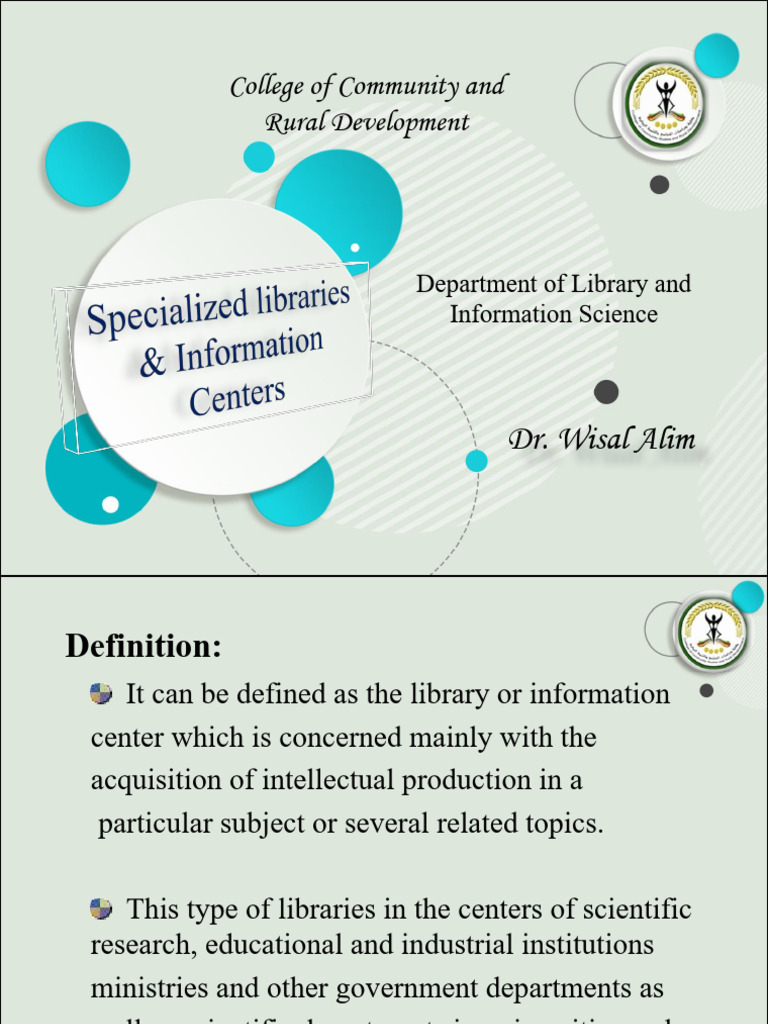 Specialized Libraries | PDF