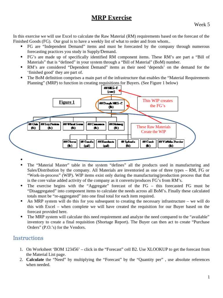 MRP Exercise 24 | PDF