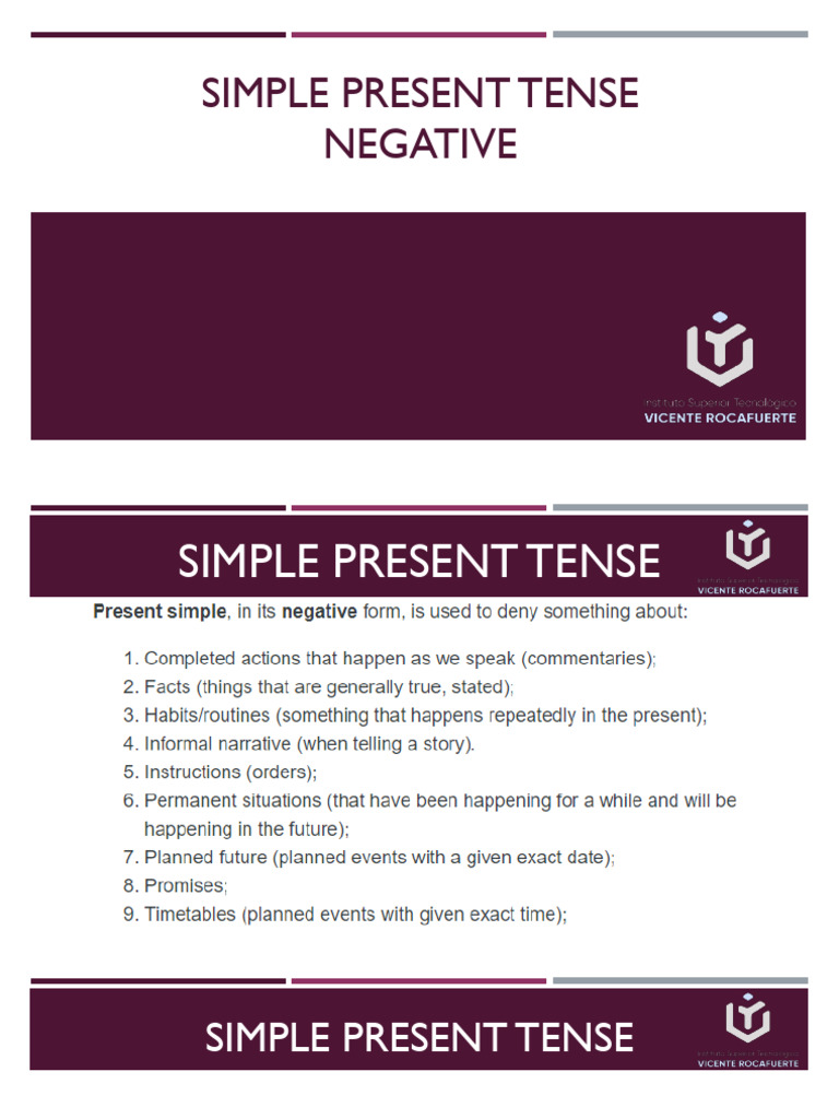 Present Simple Negative | PDF