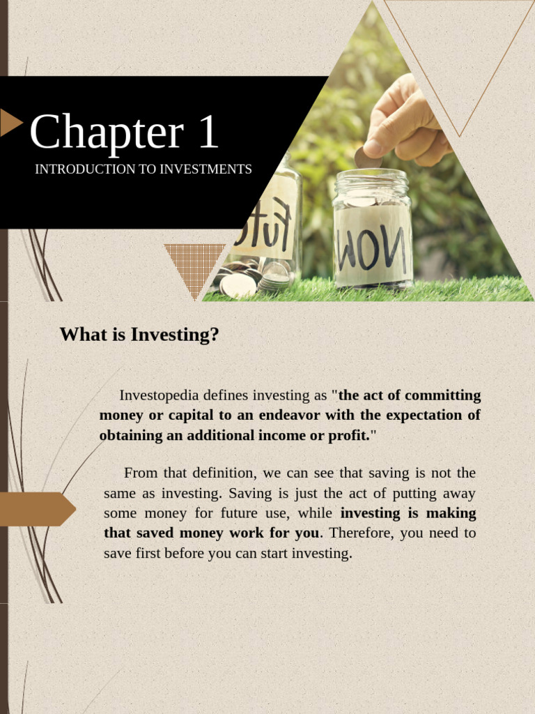 Introduction to Investments Group 1 Business Finance | PDF | Investing ...