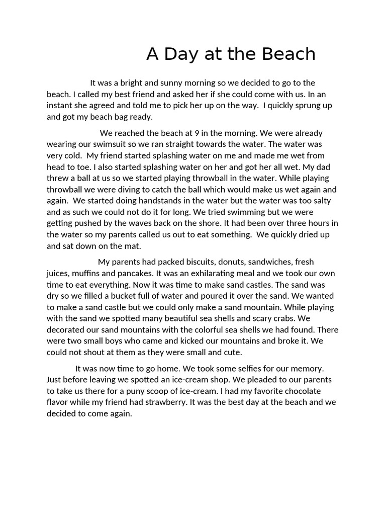 A Day at The Beach | PDF