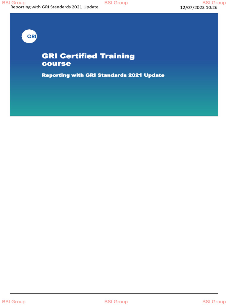 ReportingwithGRIStandards2021Update Presentation 4oct23 | PDF | Economy ...