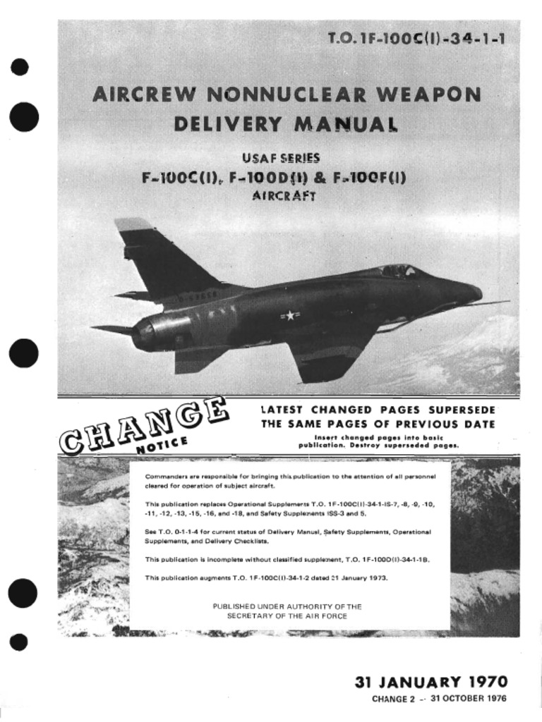 F-100D-34 Weapon Delivery Manual 1976 | PDF
