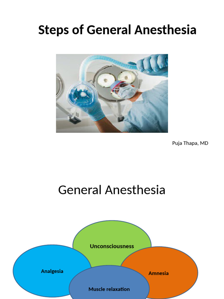 Steps of General Anesthesia | PDF