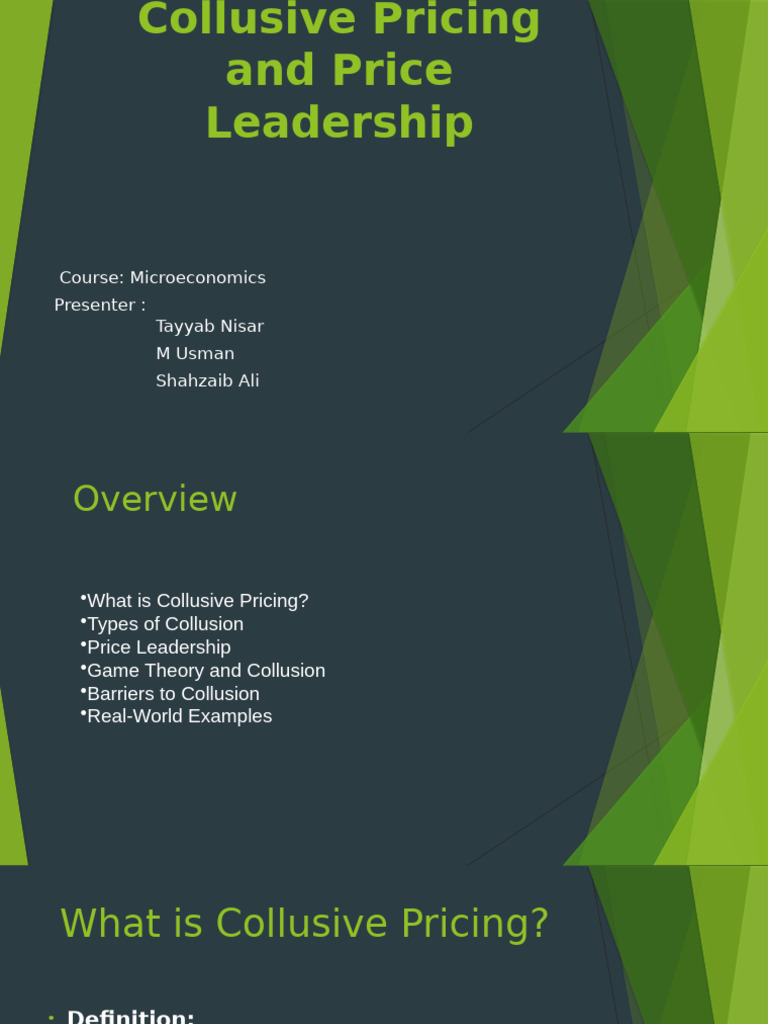 Collusive Pricing and Price Leadership | PDF