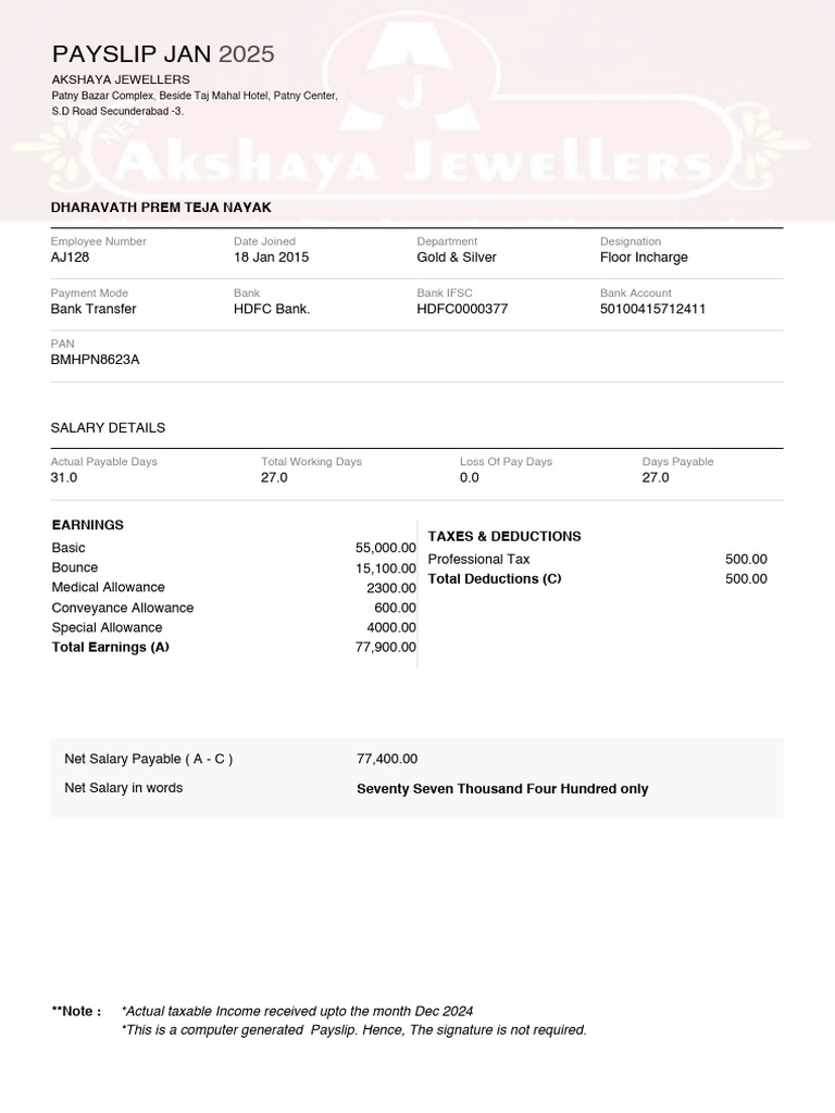 -Payslip - Jan-2024.pdf | PDF