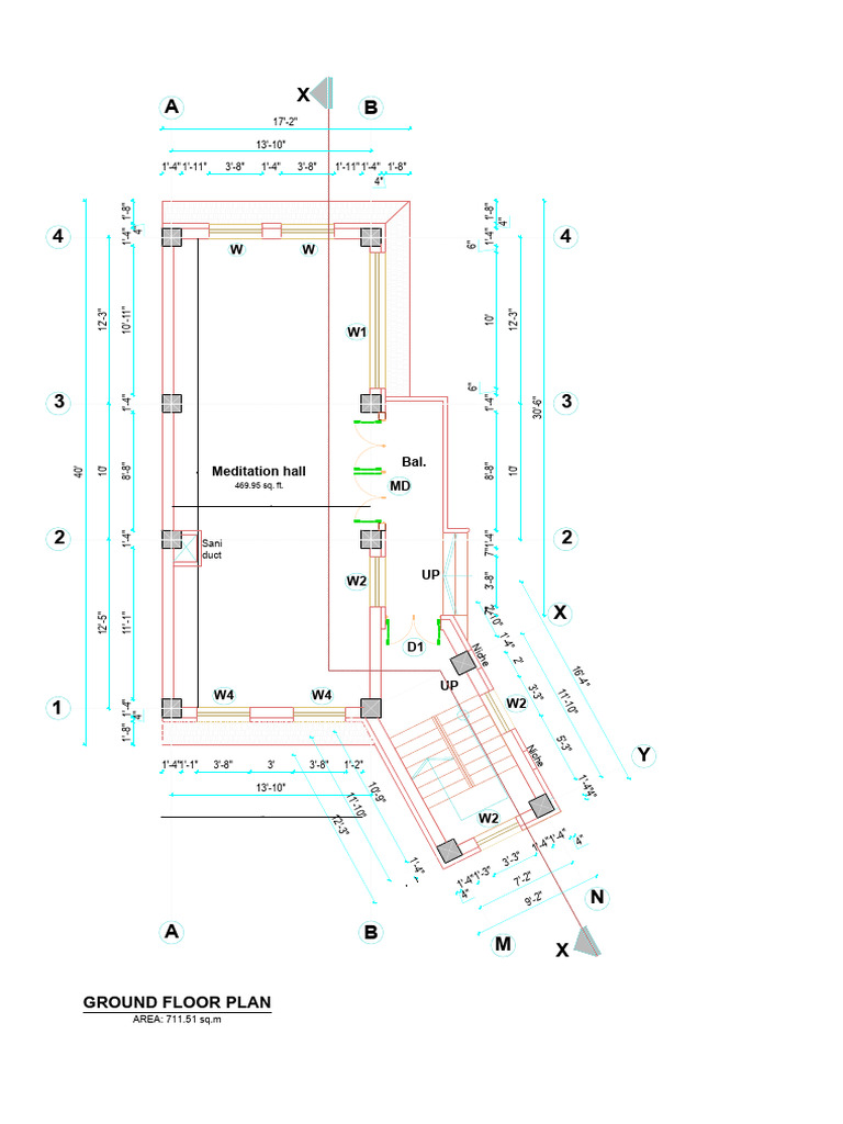 Ground Floor Plan Layout Details | PDF