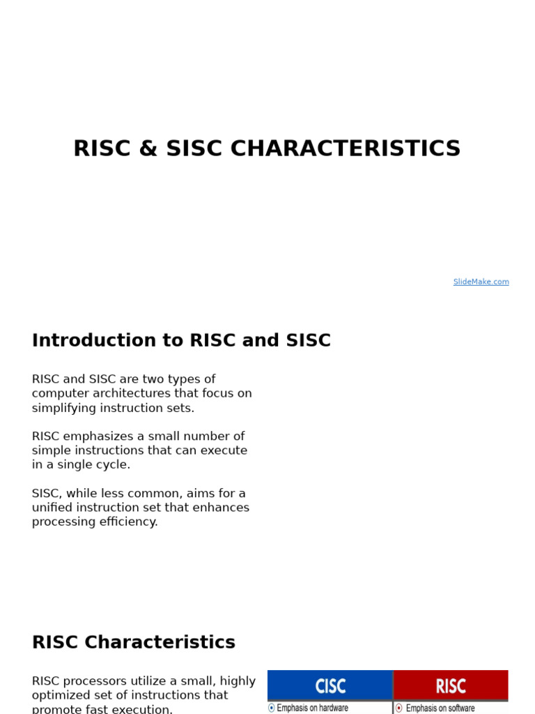 Risc & Sisc Characteristics | PDF | Computer Architecture | Central Processing Unit