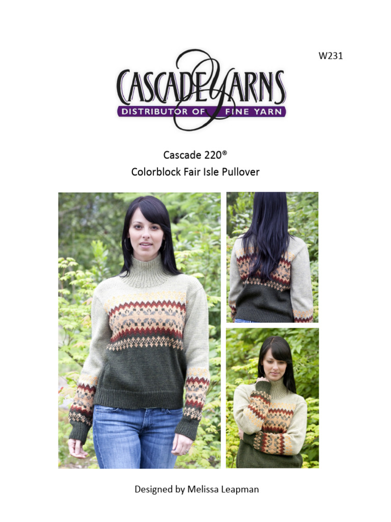 Colorblock Fair Isle Pullover | PDF | Knitting | Basic Knitted Fabrics