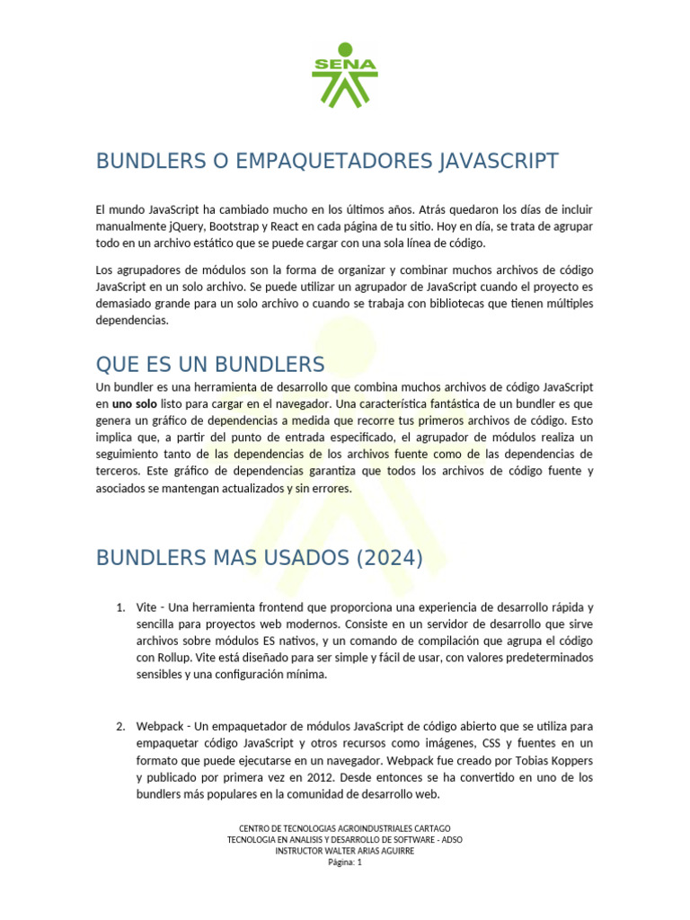 AP-empaquetadores o Bundlers | PDF | Script Java | Bootstrap (marco frontal)