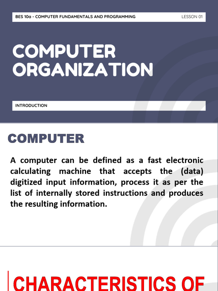 Lesson M01 Computer Organization | PDF | Personal Computers | Computer Data Storage