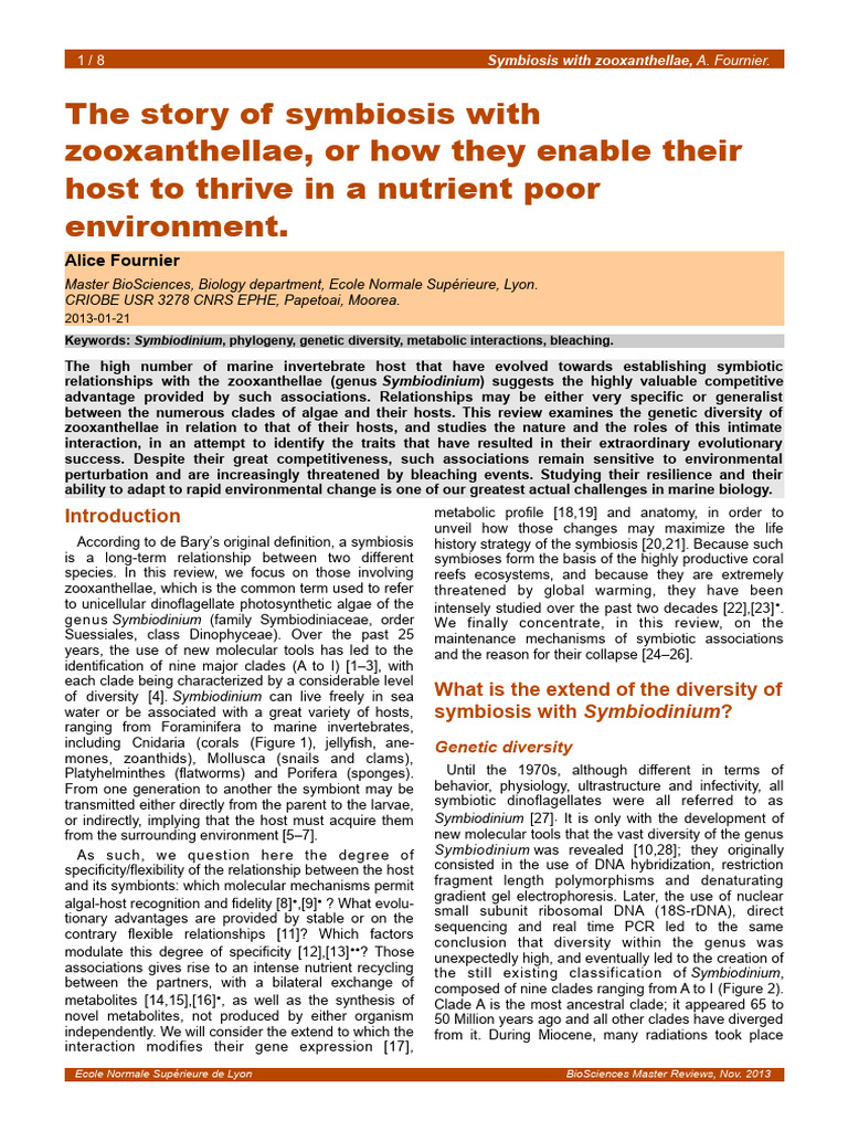 m1-12-13-biosci-reviews-fournier-a-2c-m | PDF | Coral | Symbiosis