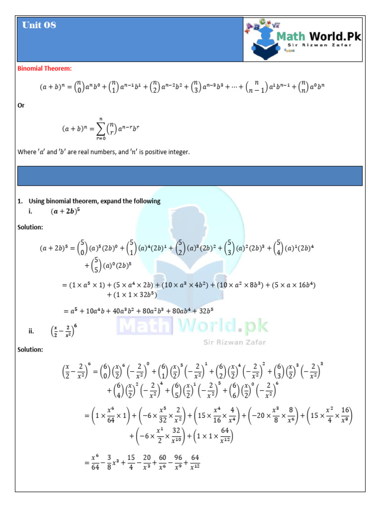 Ex. 8.2-FSC Part-1 Rizwan Zafar | PDF | Complex Analysis | Mathematical Concepts