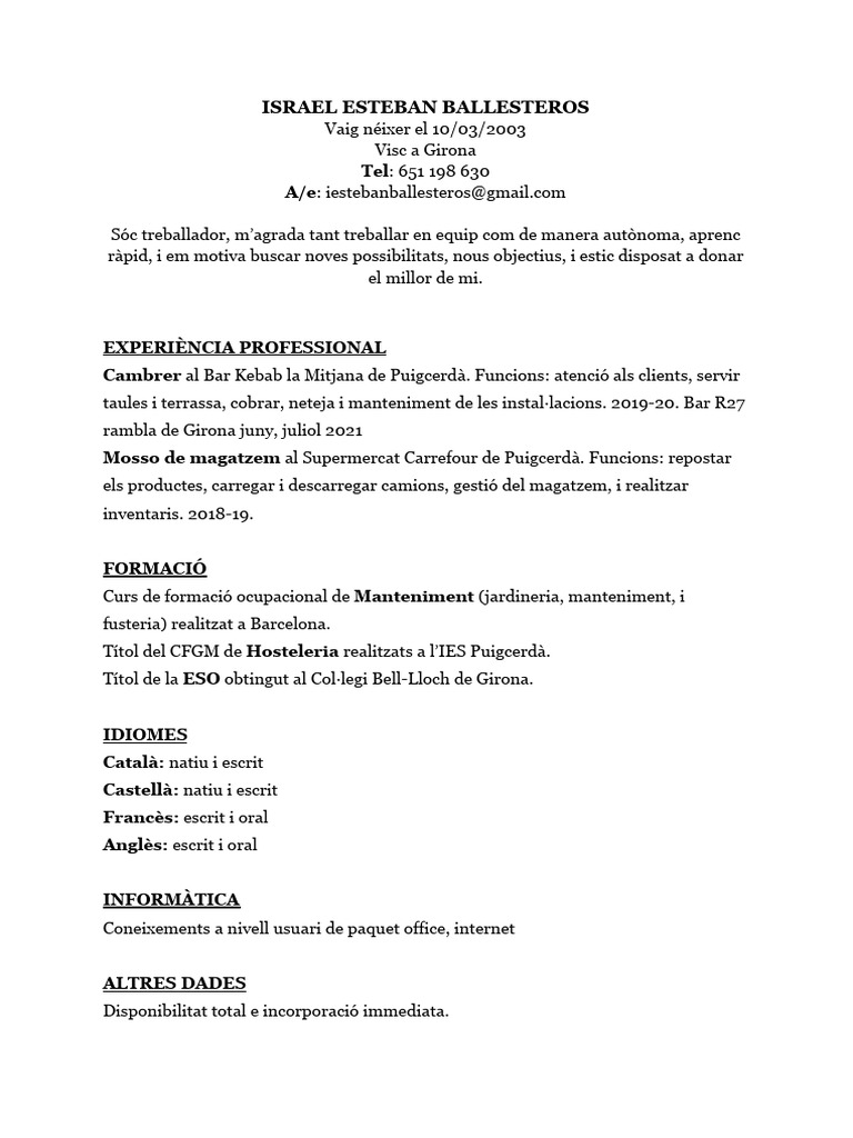 CV Israel Esteban.docx | PDF