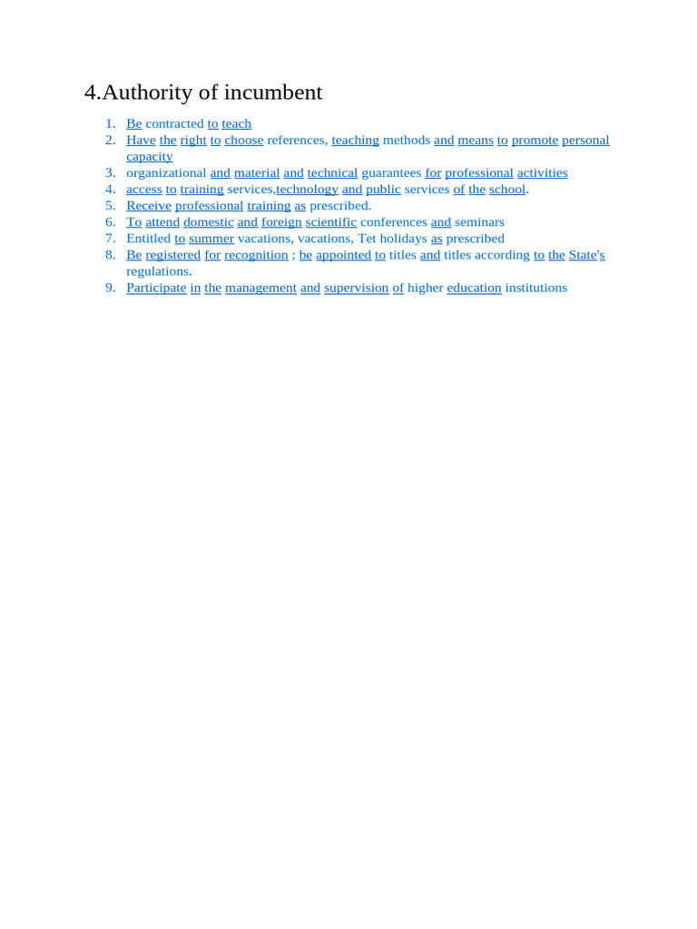 Authority and Roles of Incumbent Teachers | PDF