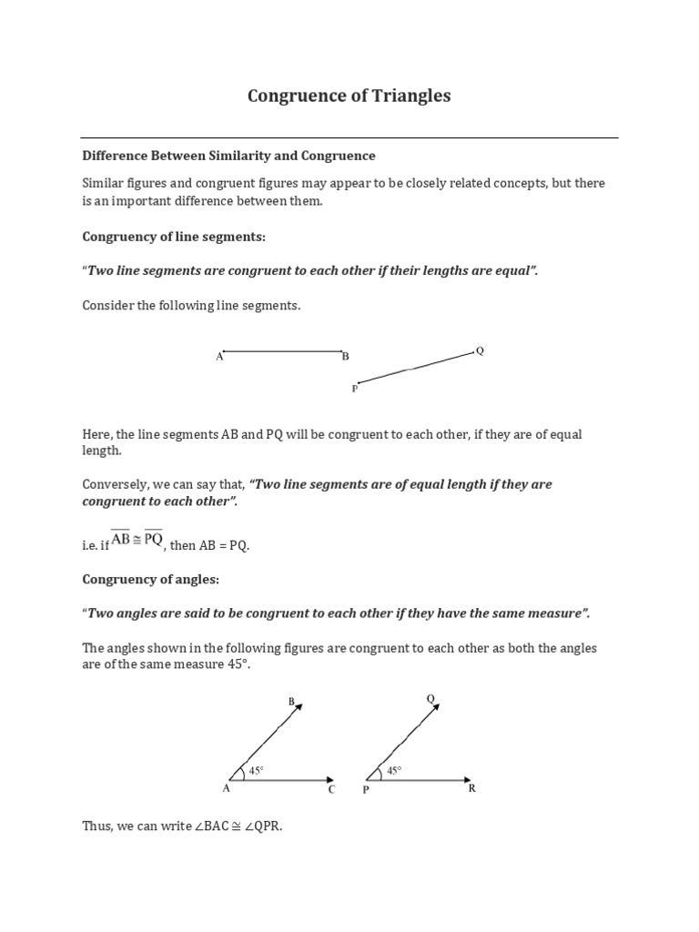 Understanding Triangle Congruence | PDF | Triangle | Perpendicular