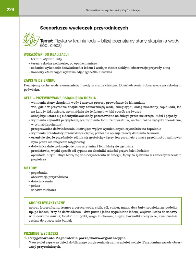 Scenariusze Wycieczek Przyrodniczych kl3 Sem1 cz2 | PDF