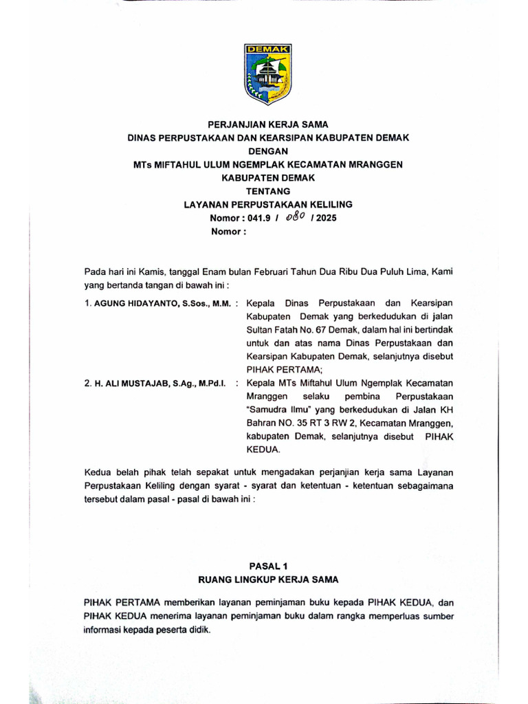 3.4.1 MoU Perpus | PDF