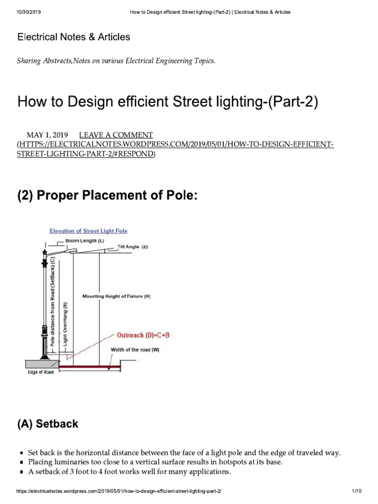How To Design Efficient Street Lighting - (Part-2) - Electrical Notes ...