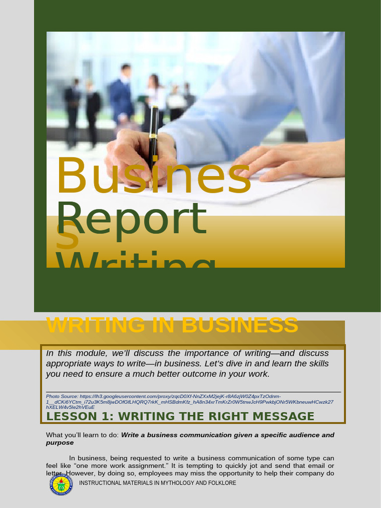 Business Report Writing Module 1 | PDF | Communication | Jargon
