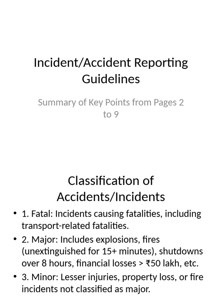 Incident Accident Reporting Guidelines (1) | PDF