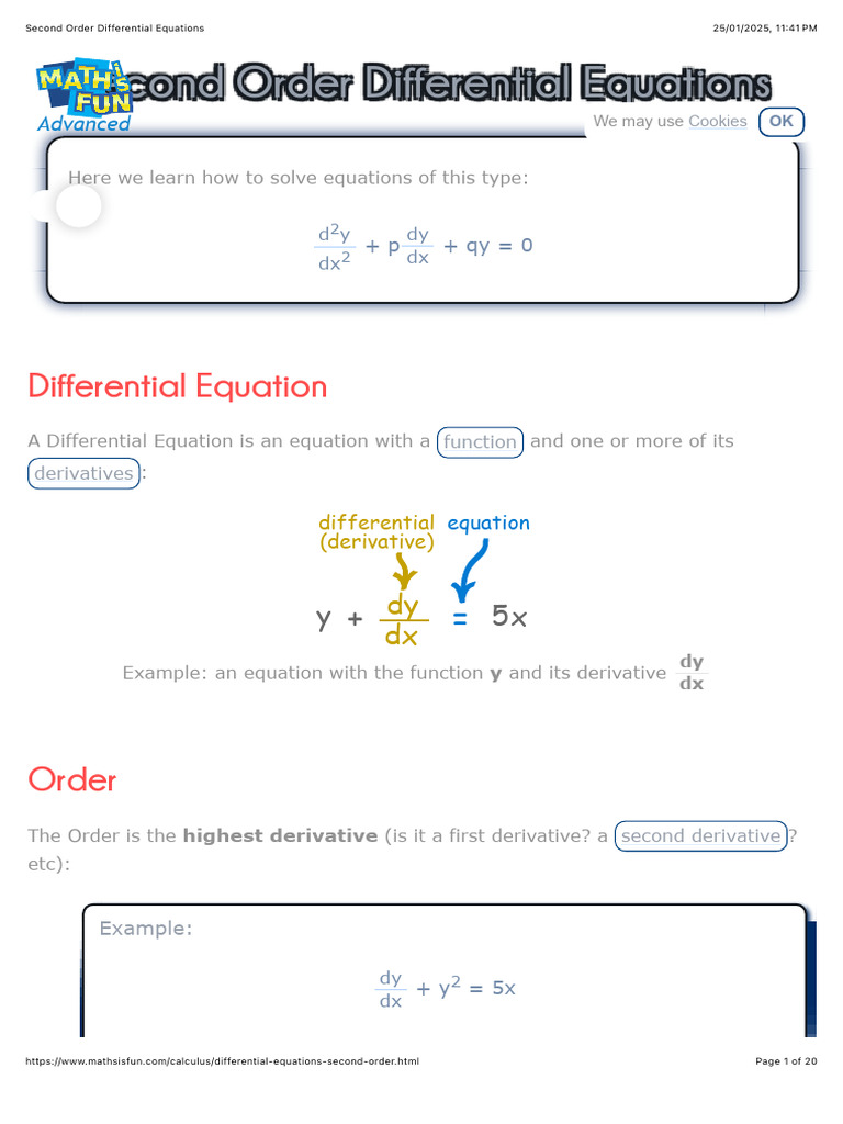 Second Order Differential Equations | PDF | Functions And Mappings ...