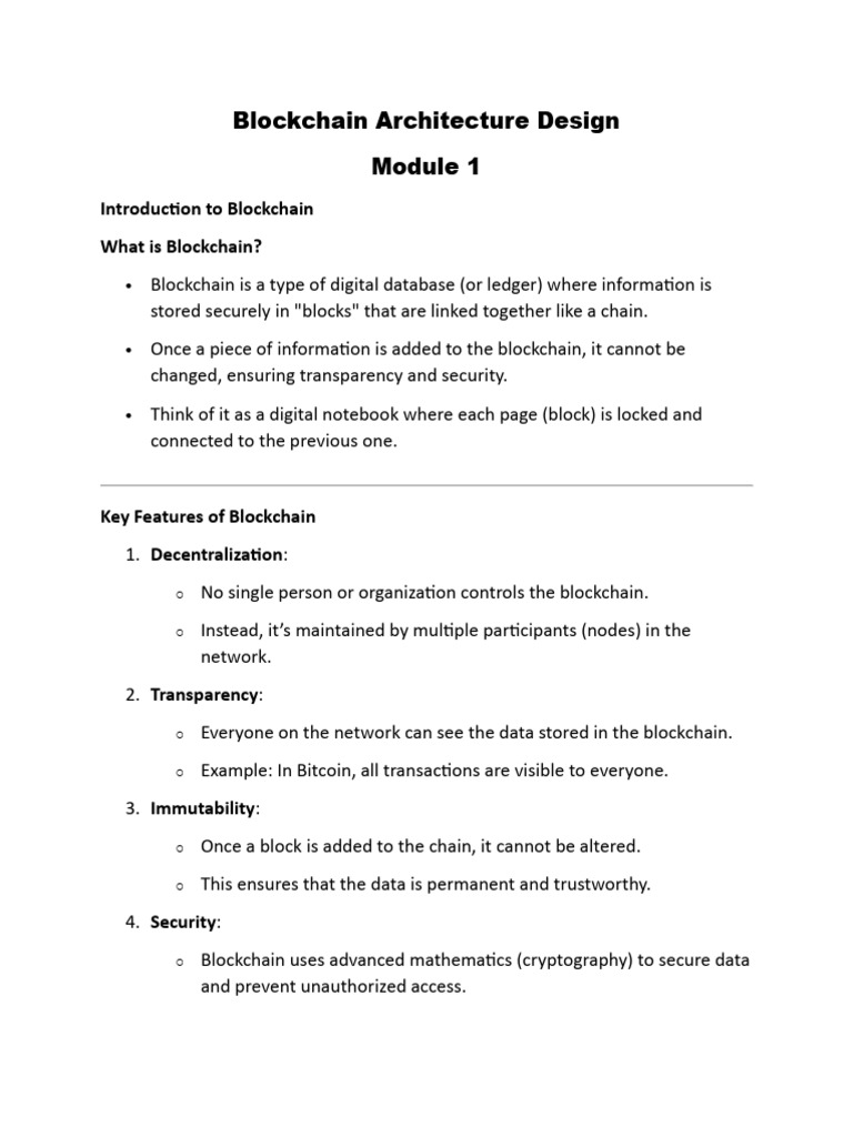 Blockchain Architecture Design notes | PDF | Bitcoin | Integer ...