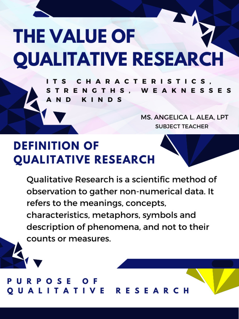 5 The Values of QL Research | PDF | Qualitative Research | Data