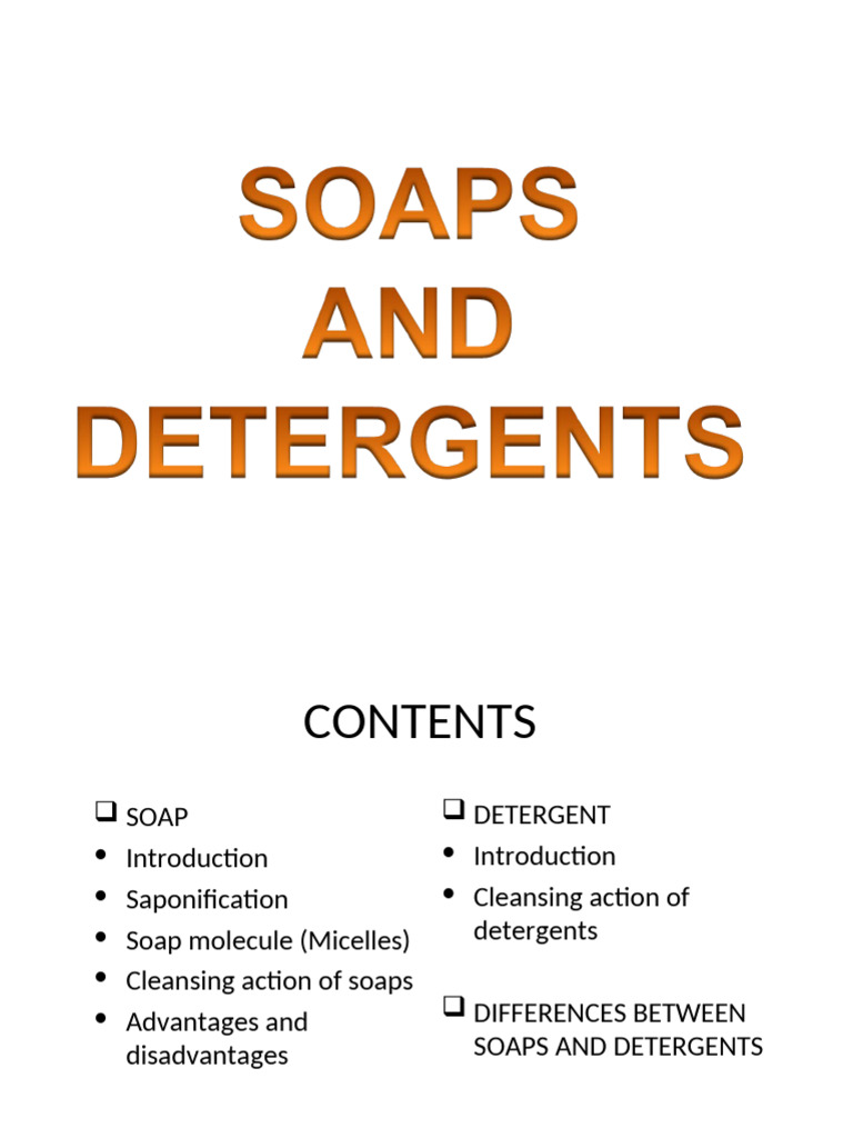 Soap and Detergents | PDF | Detergent | Soap