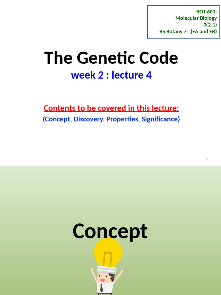 Lec 4-The Genetic Code | PDF | Genetic Code | Molecular Genetics