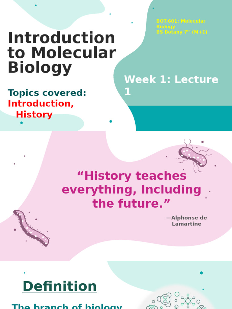 Lecture 1-History (2) | PDF | Dna | Molecular Biology