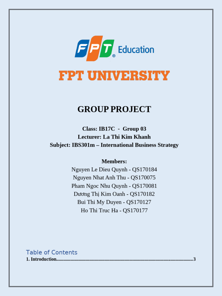 IBS301_GroupProject.final | PDF | Pharmaceutical Industry | Pharmacy