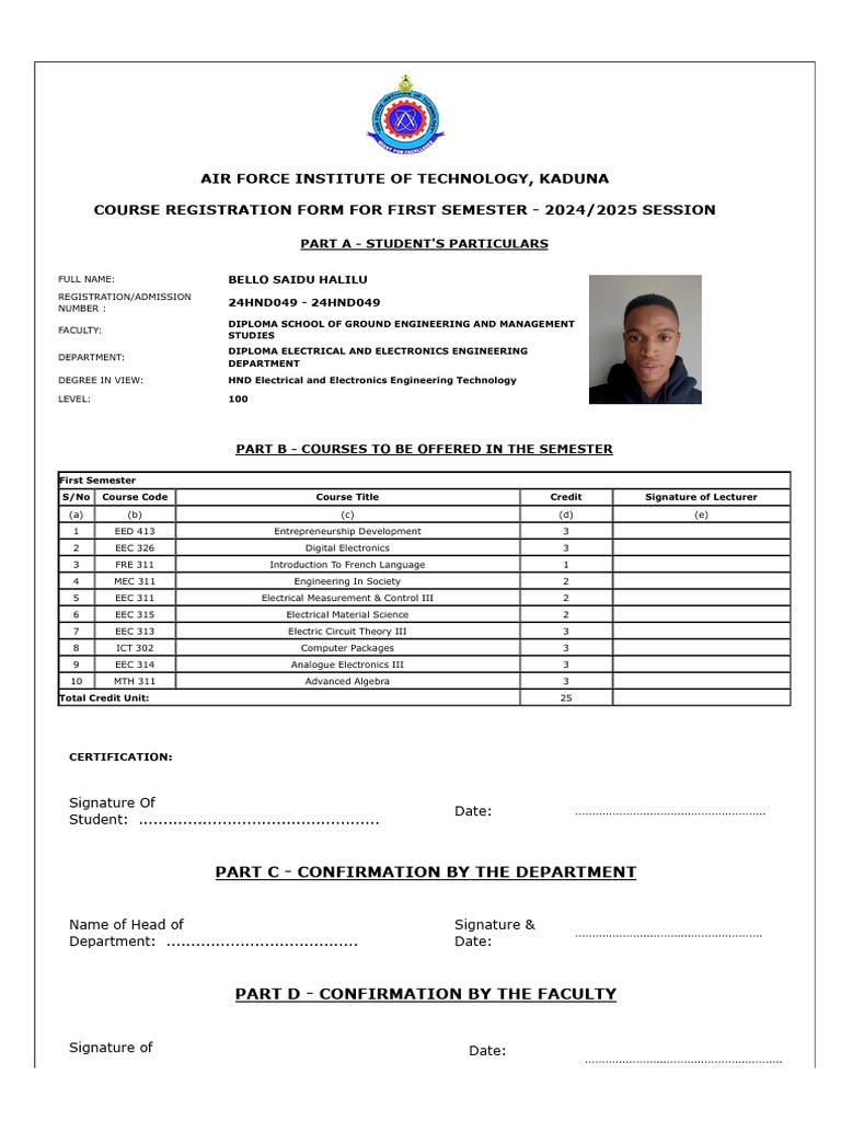 Https :Portal.afit.Edu.ng:Student:Creg Form | PDF | Electromagnetism ...
