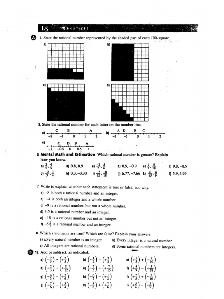 Rational Numbers Practice | PDF