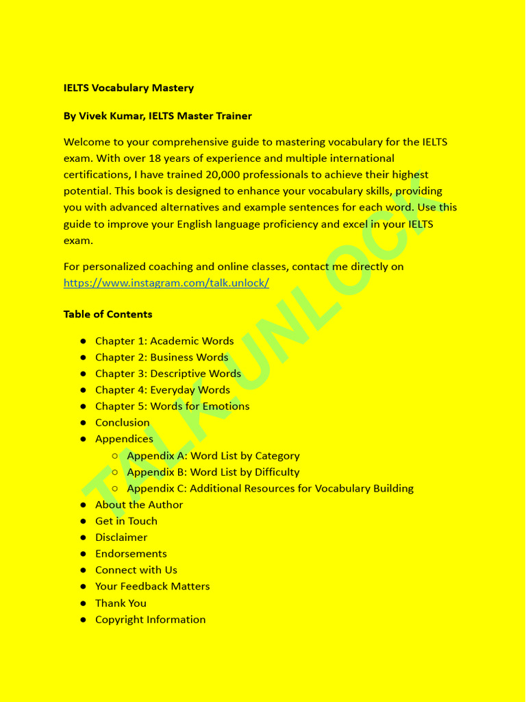 IELTS Vocabulary Mastery Book | PDF | Expense | Revenue