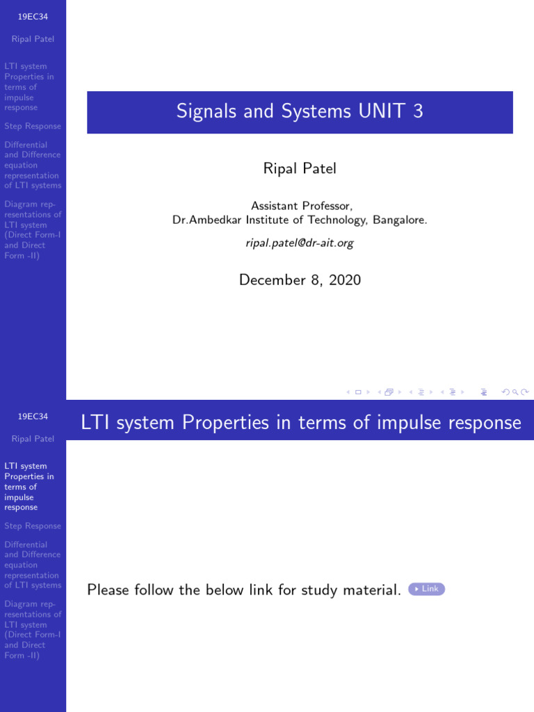 Signals Systems Unit3 | PDF | Recurrence Relation | Algorithms