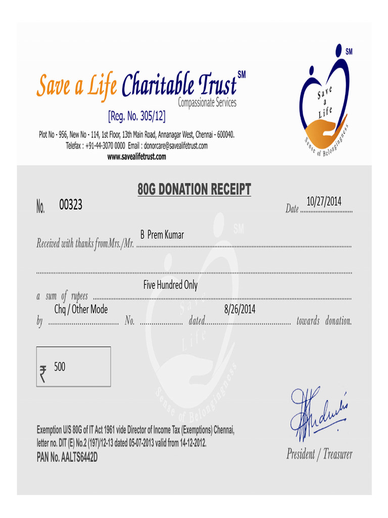 Payment Receipt for 500 Rupees | PDF