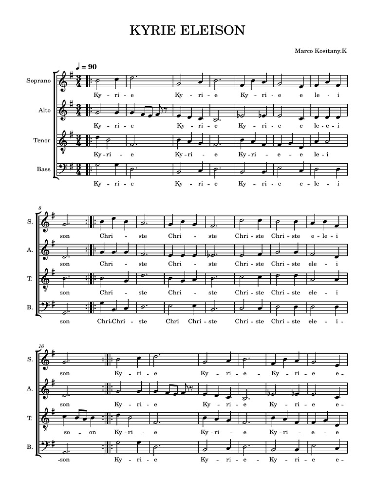 KYRIE ELEISON-Score - and - Parts | PDF | Vocal Music | Choral Music