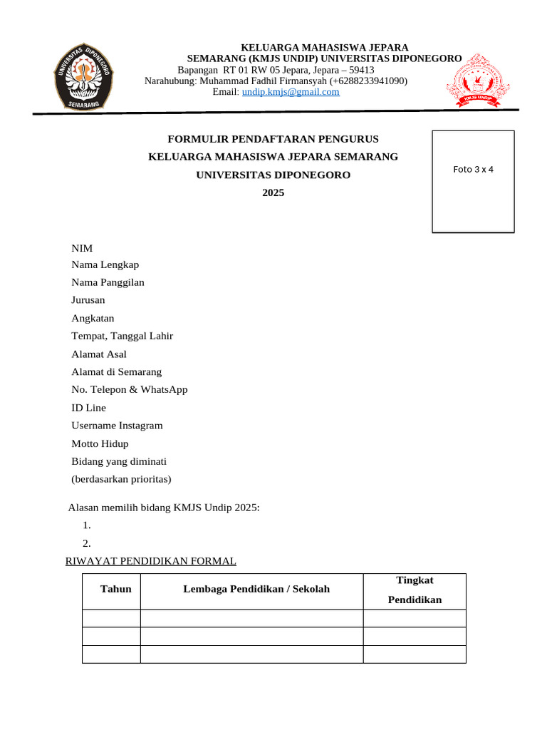 Surat Pernyataan Kesanggupan Internship VTC Undip 2024 | PDF