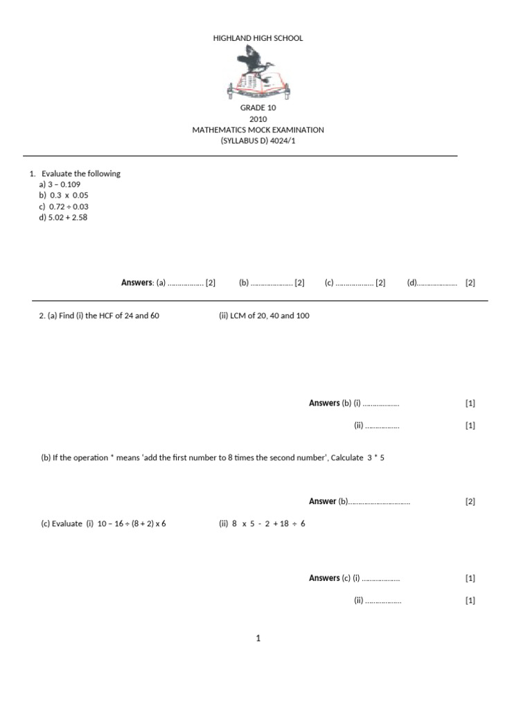 Answers | PDF | Mathematics