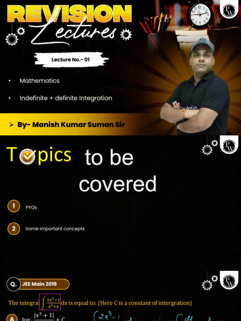 Indefinite & Definite Integration 01 - Class Notes | PDF