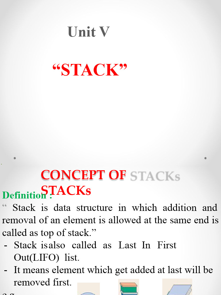 Unit-5- Stack.pptx | PDF | Computing | Computer Programming