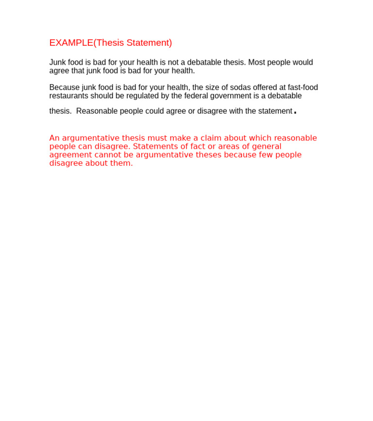 EXAMPLE (Thesis Statement) | PDF