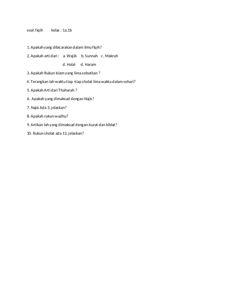 Soal Fiqih | PDF