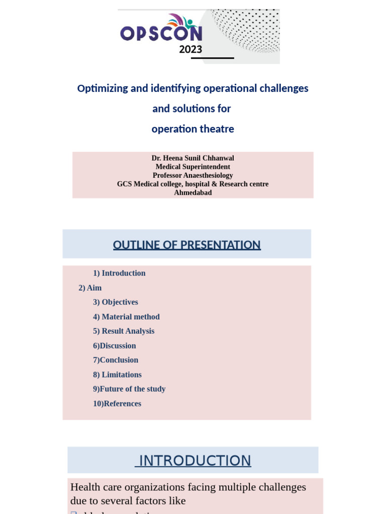 Final 23rd July 2023 OPSCON | PDF | Hospital | Operating Theater