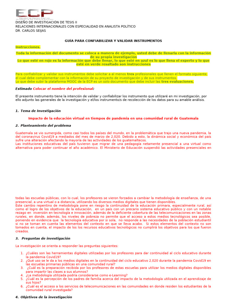 Guía para Confiabilizar y Validar Instrumentos | PDF | Enseñando | Metodología de encuesta