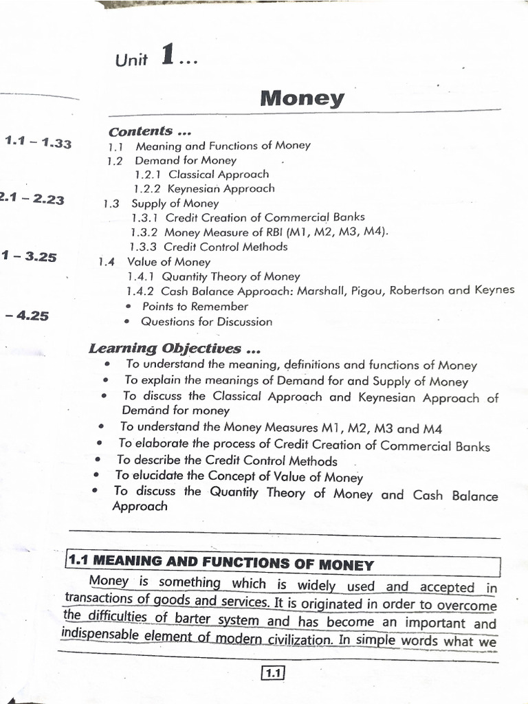 Eco Chapter 1 Money | PDF